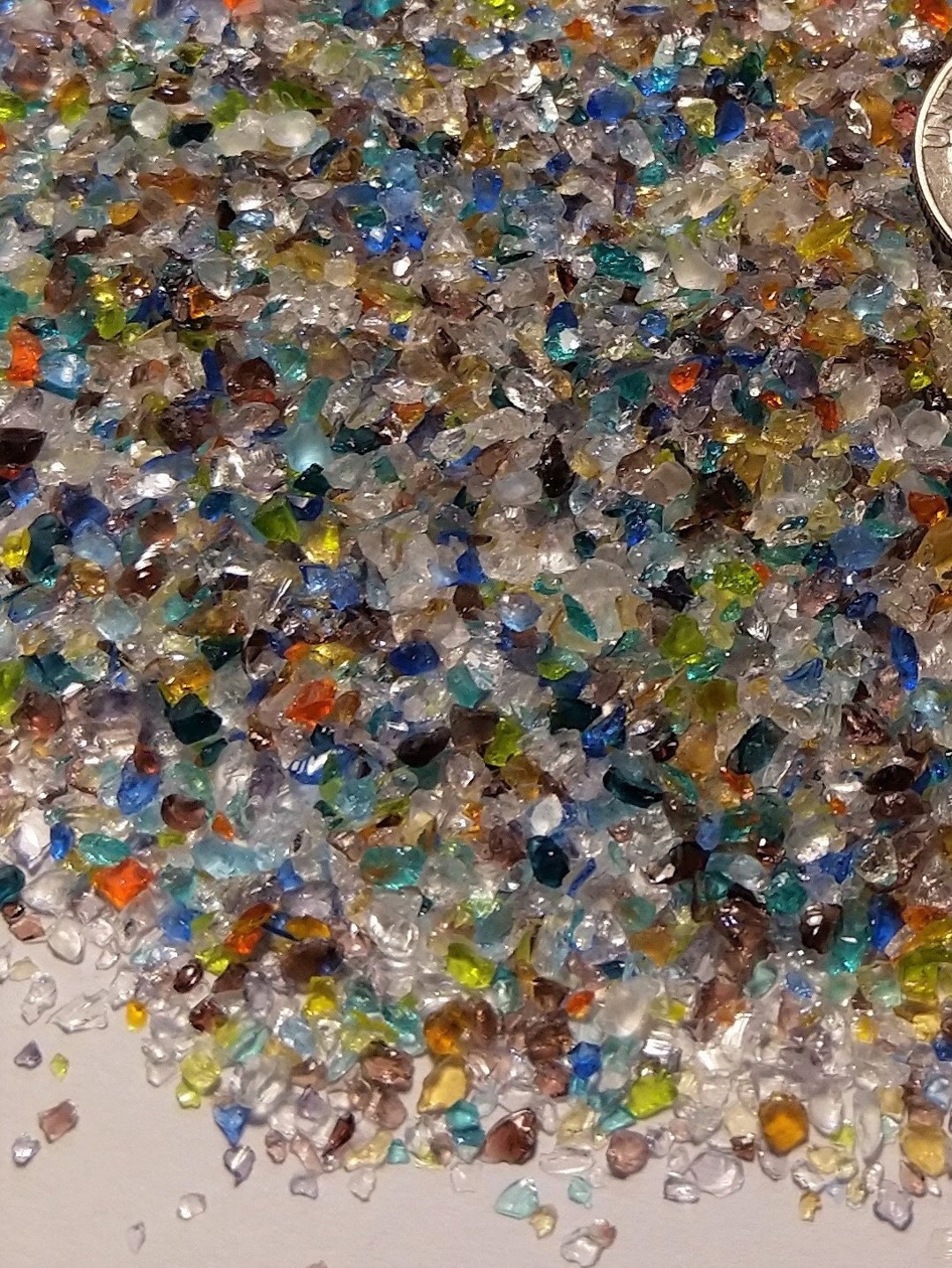 1-3mm Extreme Super Tiny Glass Chips Glass Dust Color Mix Glass Filler ...