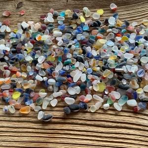 4-10mm Very Tiny Sea Glass Mini Glass Pebbles Mix Colors Sea Glass ...