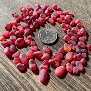 Very Tiny Red Tumbled Glass Stones Mini Glass Red 5-9mm Very Tiny Sea ...