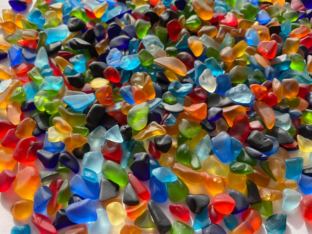 Very Tiny Tumbled Glass Bulk Sea Glass Mix Colors - Etsy