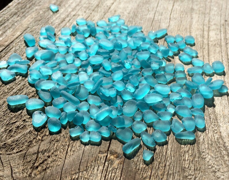 4-9mm Very Tiny Sea Glass Bulk Blue Small Jewelry Stones Blue | Etsy