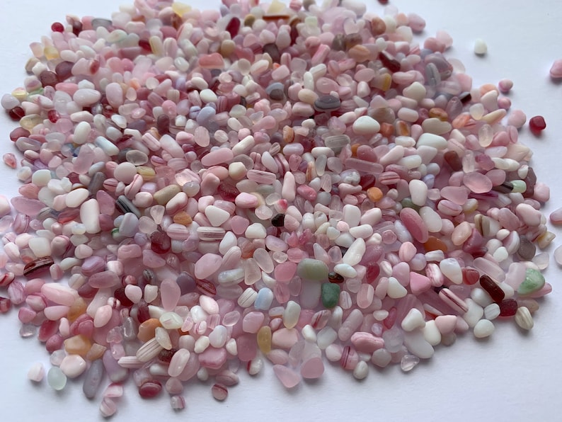 2-5mm Mini Glass Pink Glass Stones Pink Super Tiny Sea Glass Chips Pink ...