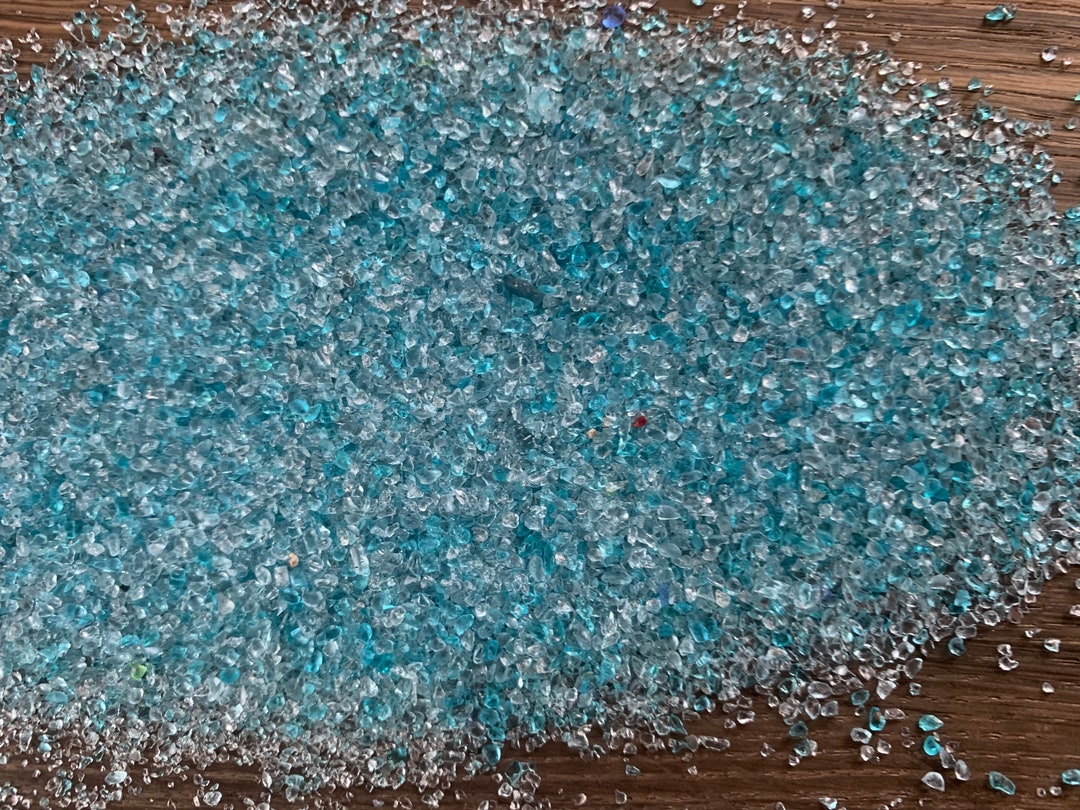 Micro Mini Crushed Broken Glass Blue 1-3mm Crushed Glass Micro Glass ...