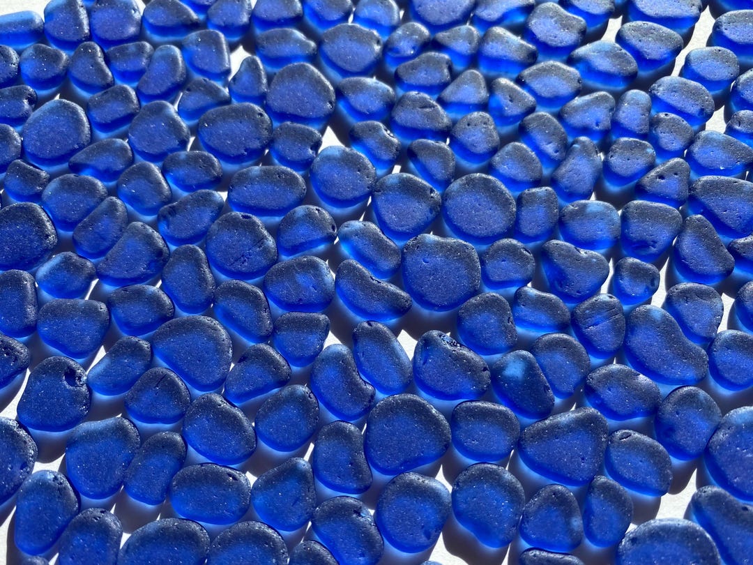 9-13mm Neutral Cobalt Blue Sea Glass Blue Sea Glass Bulk Sea Glass Flat ...