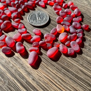 Very Tiny Red Tumbled Glass Stones Mini Glass Red 5-9mm Very Tiny Sea ...