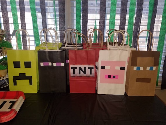 Minecraft Party Bags DIY Minecraft Party Supplies – Woody Things,
