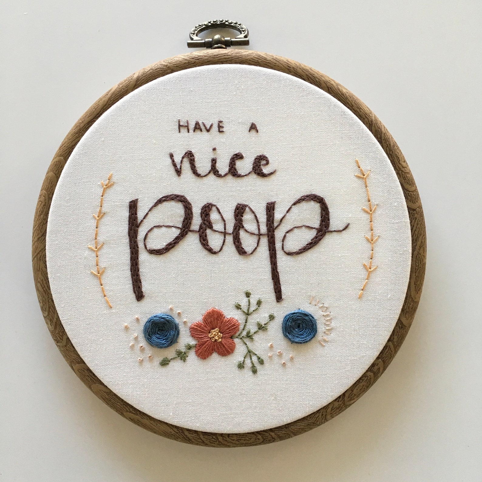 Embroidery PDF Pattern | DIY Hand Stitching | Bathroom Humor | Home ...
