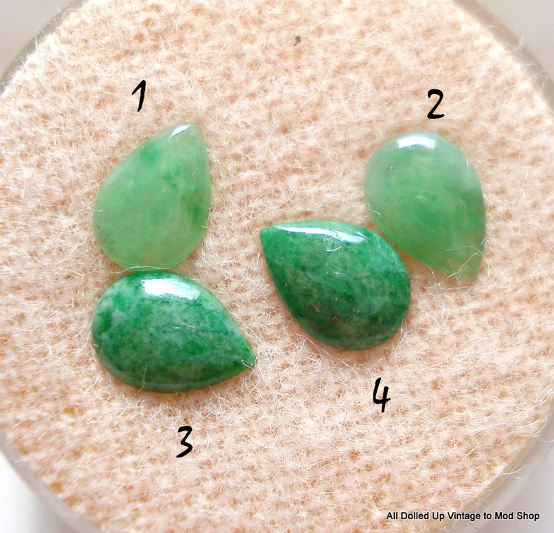 S A L E 75% Off GREEN JADEITE JADE Pear Shape Cabochon approx 5x7mm ...
