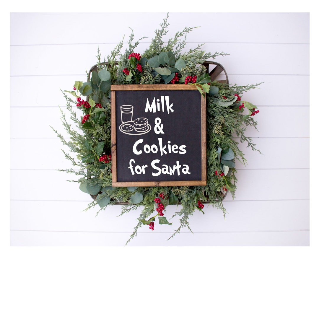 Milk and Cookies for Santa Wood Sign - Etsy