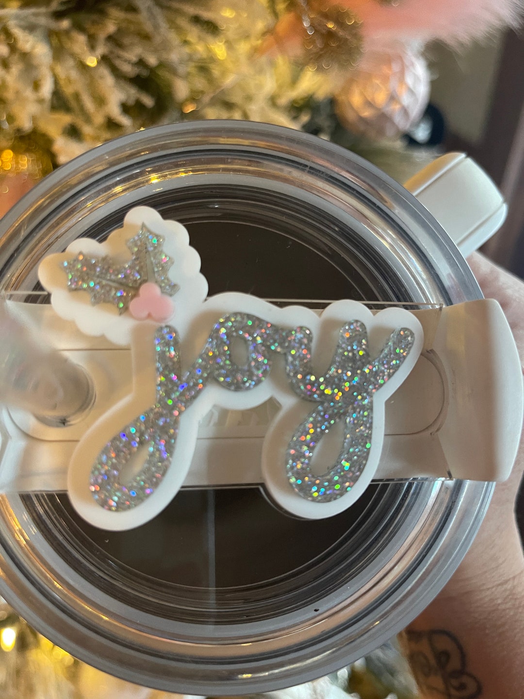 Joy Stanley Tumbler Topper | Stanley Mug | Christmas Topper - Etsy