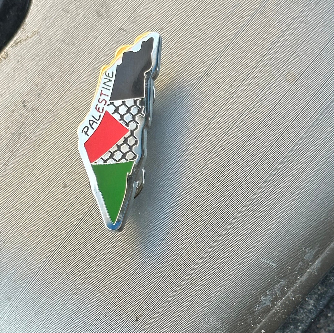 Palestine Enamel Pin Map W/ Keffiyeh Pattern - Etsy