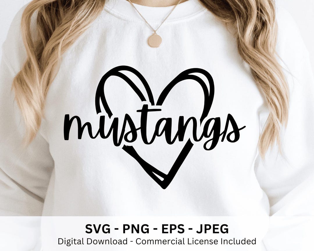 Mustangs Heart SVG, Mustangs Spirit Shirt, Mustangs Heart Png, Mustangs ...