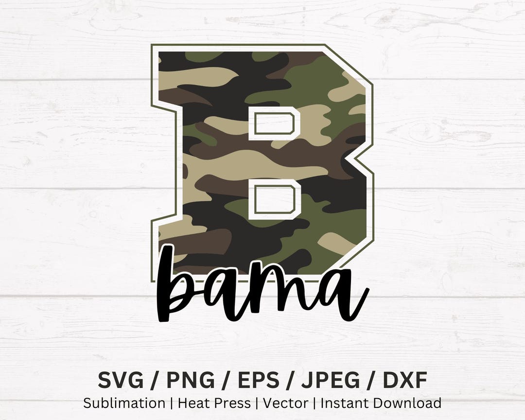 Camo Bama Mascot PNG, Team Shirt SVG (digital Download) - Etsy