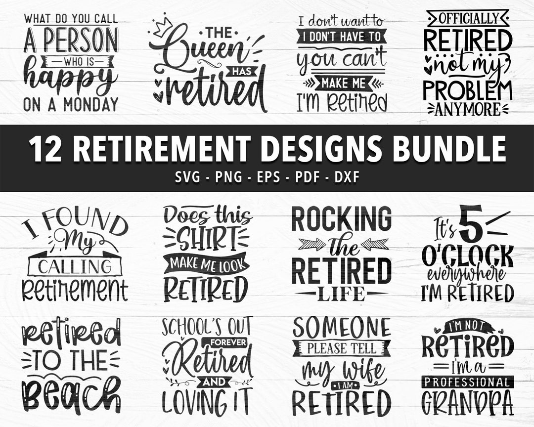 Retirement Svg Bundle, Retirement Svg for Tumbler Mug Tshirts Cups ...