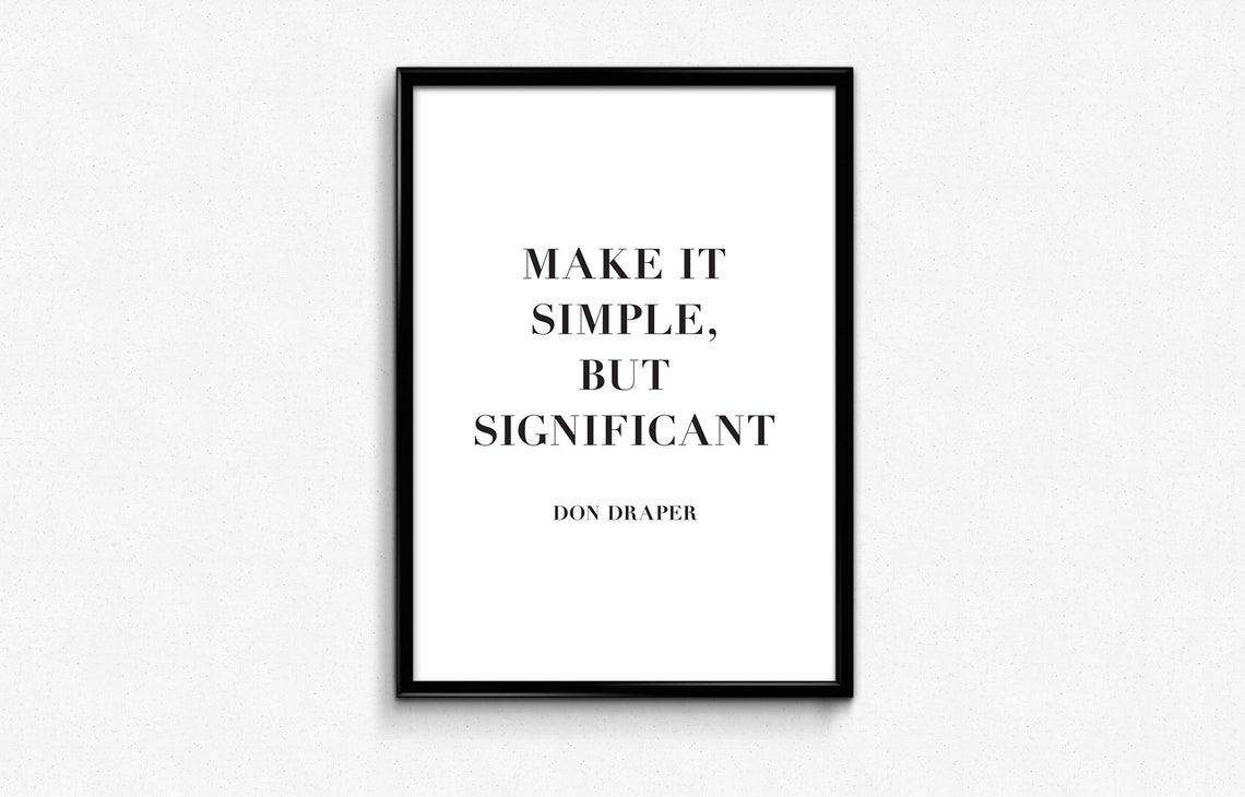 Make It Simple but Significant Don Draper Typography Wall | Etsy
