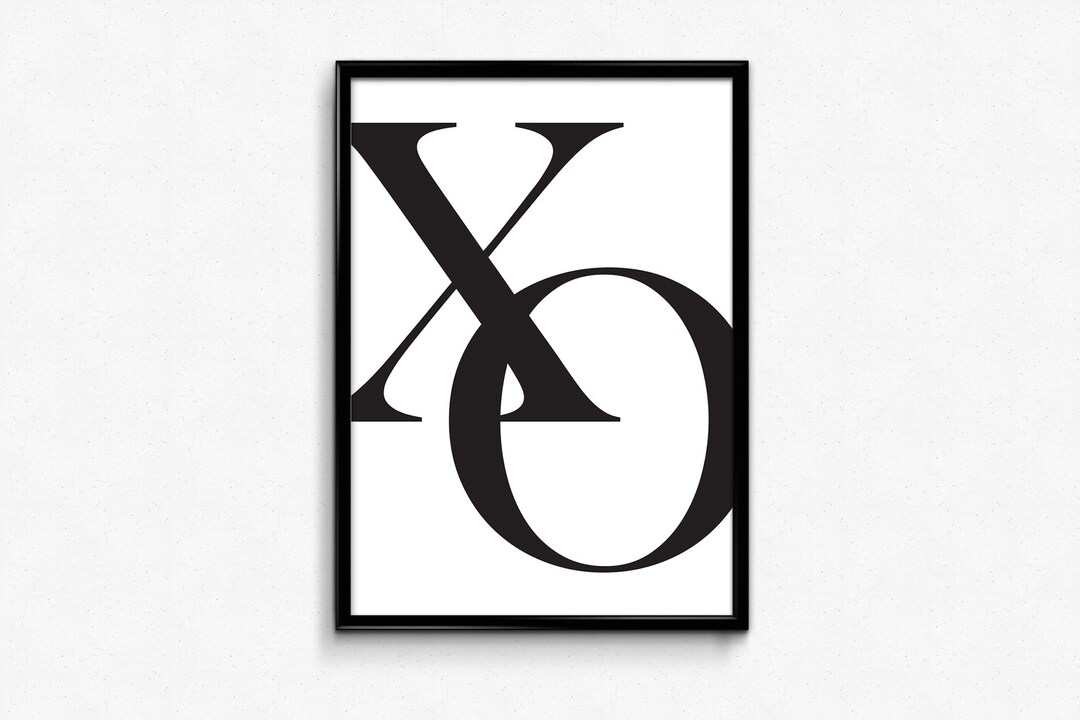 Typography Word Art, Xo, Print, Large Typography Print, XO Sign ...