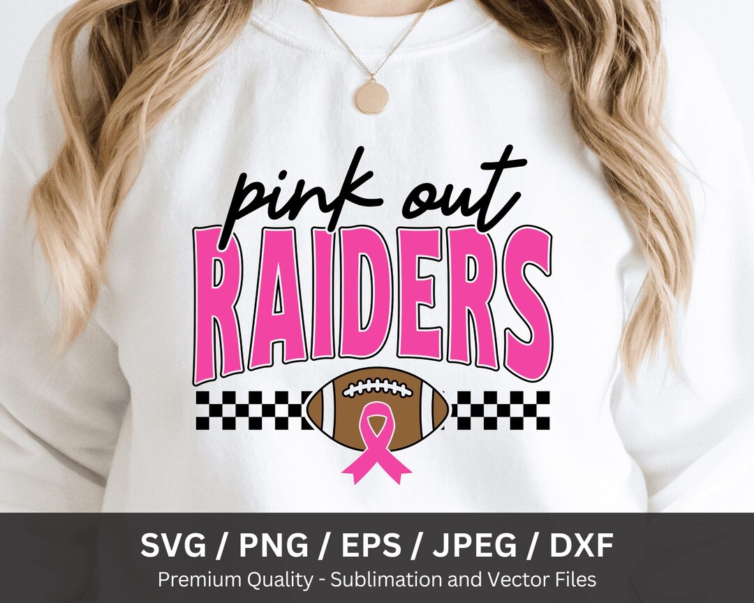Pink Out Raiders Football Png, Raiders Svg, Sublimation Design, Breast ...