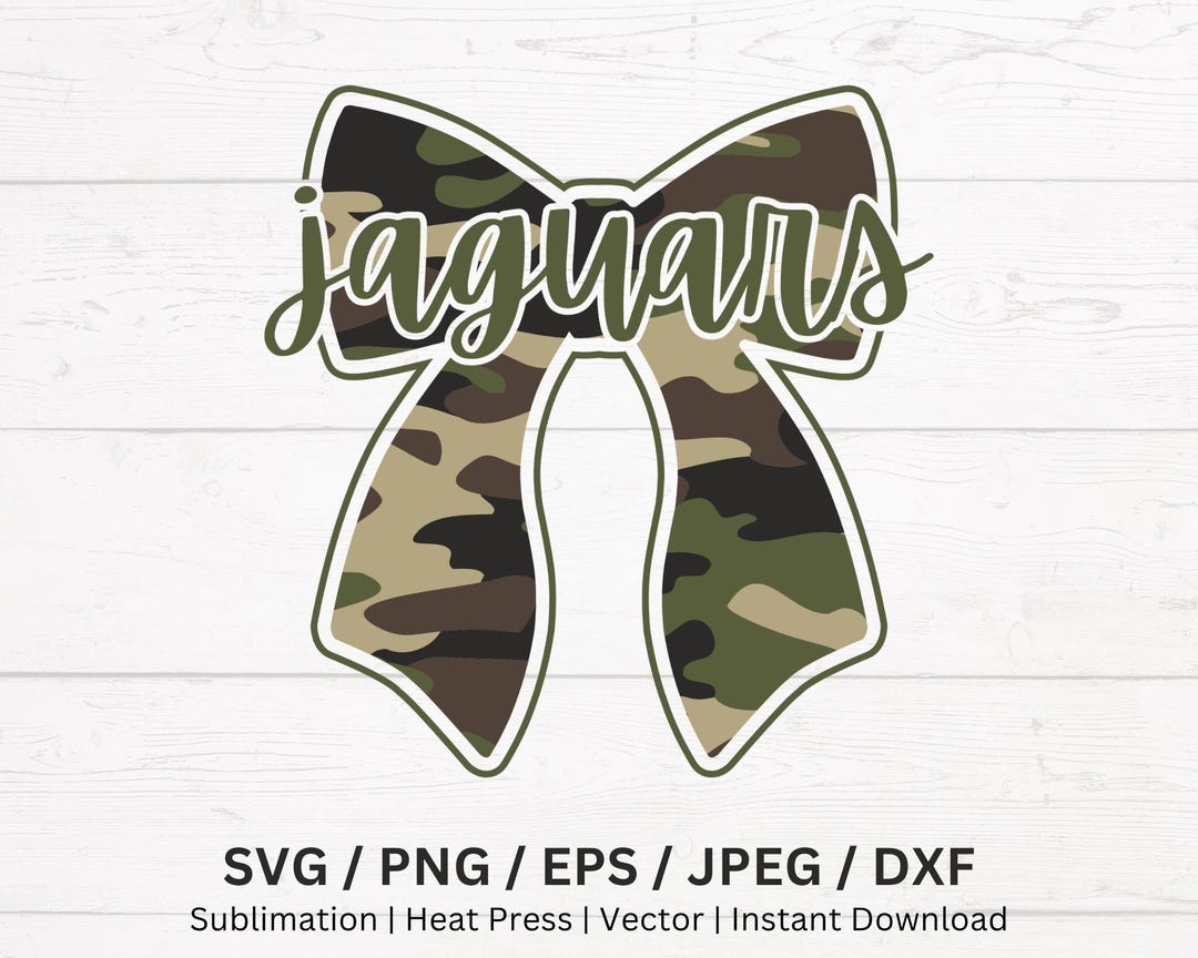 Jaguars Camouflage Camo Bow Mascot Png, Army Bow With Team Name ...