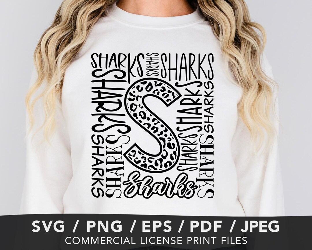 Sharks Svg Png Digital Download, Sports Clipart, School Spirit Cheer ...