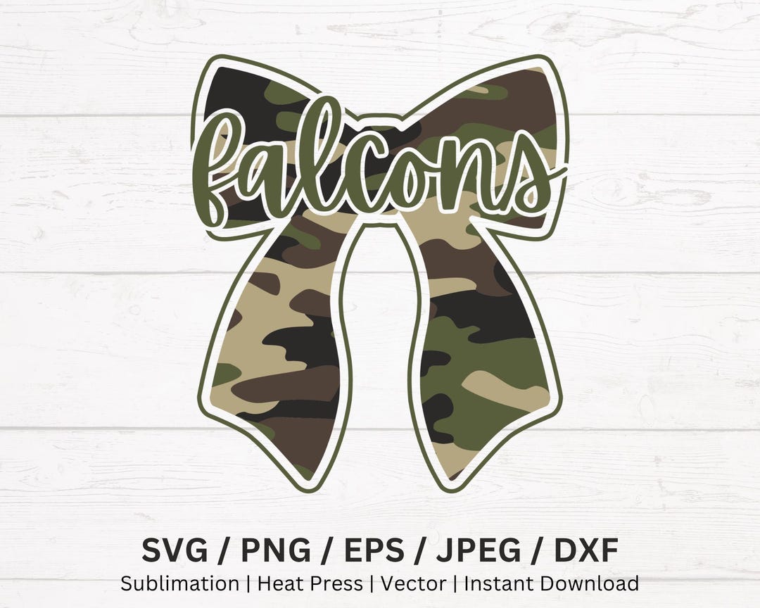 Falcons Camo Bow Mascot, Team Name, SVG PNG (digital Download) - Etsy