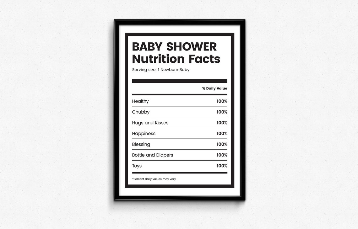 Baby Shower Nutrition Facts Typography Printable Baby Shower Etsy Baby Shower Nutrition Facts Typography Printable Baby Shower Etsy