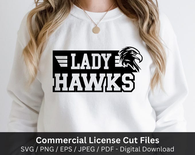 Lady Hawks Wavy Svg, Lady Hawks Football Png, Lady Hawks School Team ...
