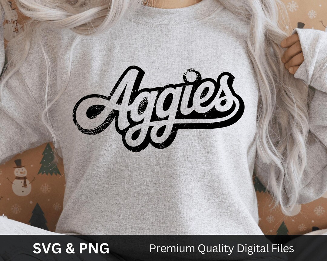 Retro Aggies Png in Script Font, Aggies Football Logo, Grunge Team Name ...