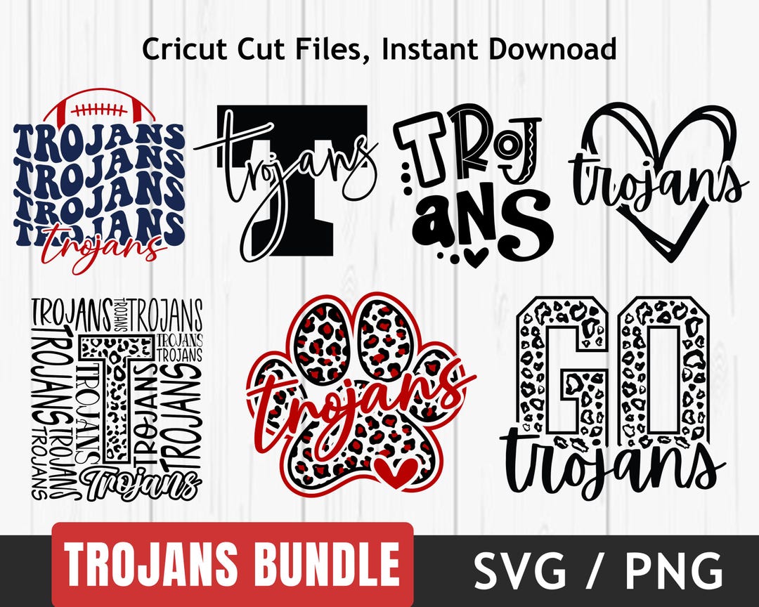 Trojans Mascot SVG PNG Bundle – Team Apparel and Cricut Cut Files - Etsy