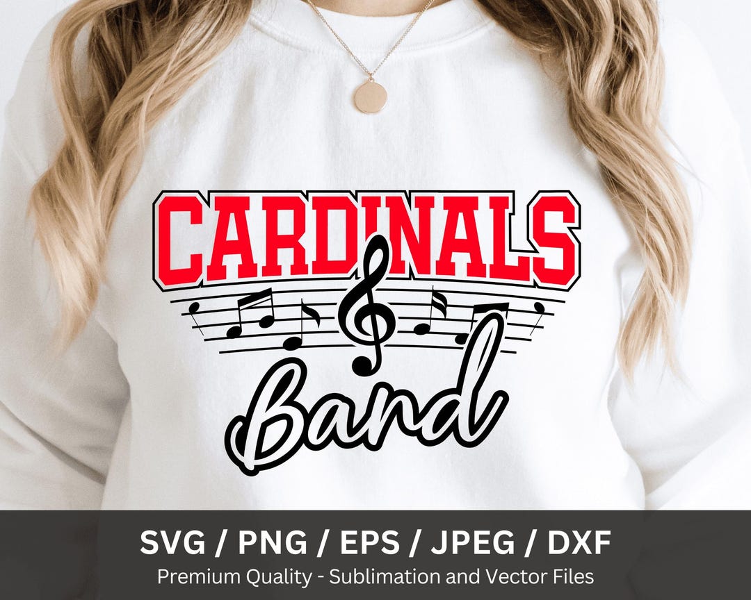 Cardinals Band Png, Marching Band Mom Shirts Svg, Treble Clef Music ...