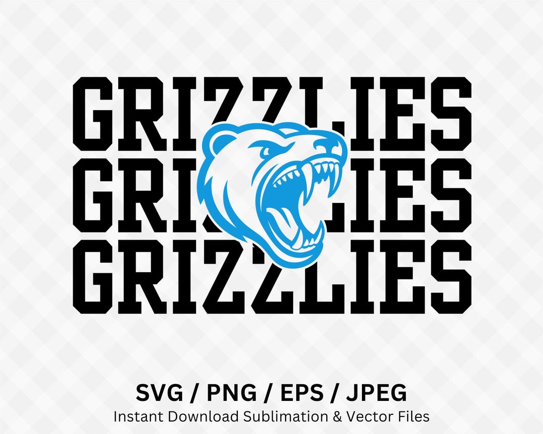 Grizzlies Face Png, Stacked Grizzlies Png, Grizzlies Mascot Png ...