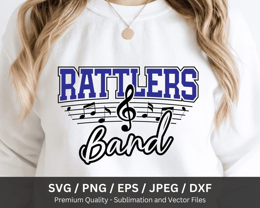 Rattlers Marching Band SVG PNG, Music Notes, Digital Band Clipart ...