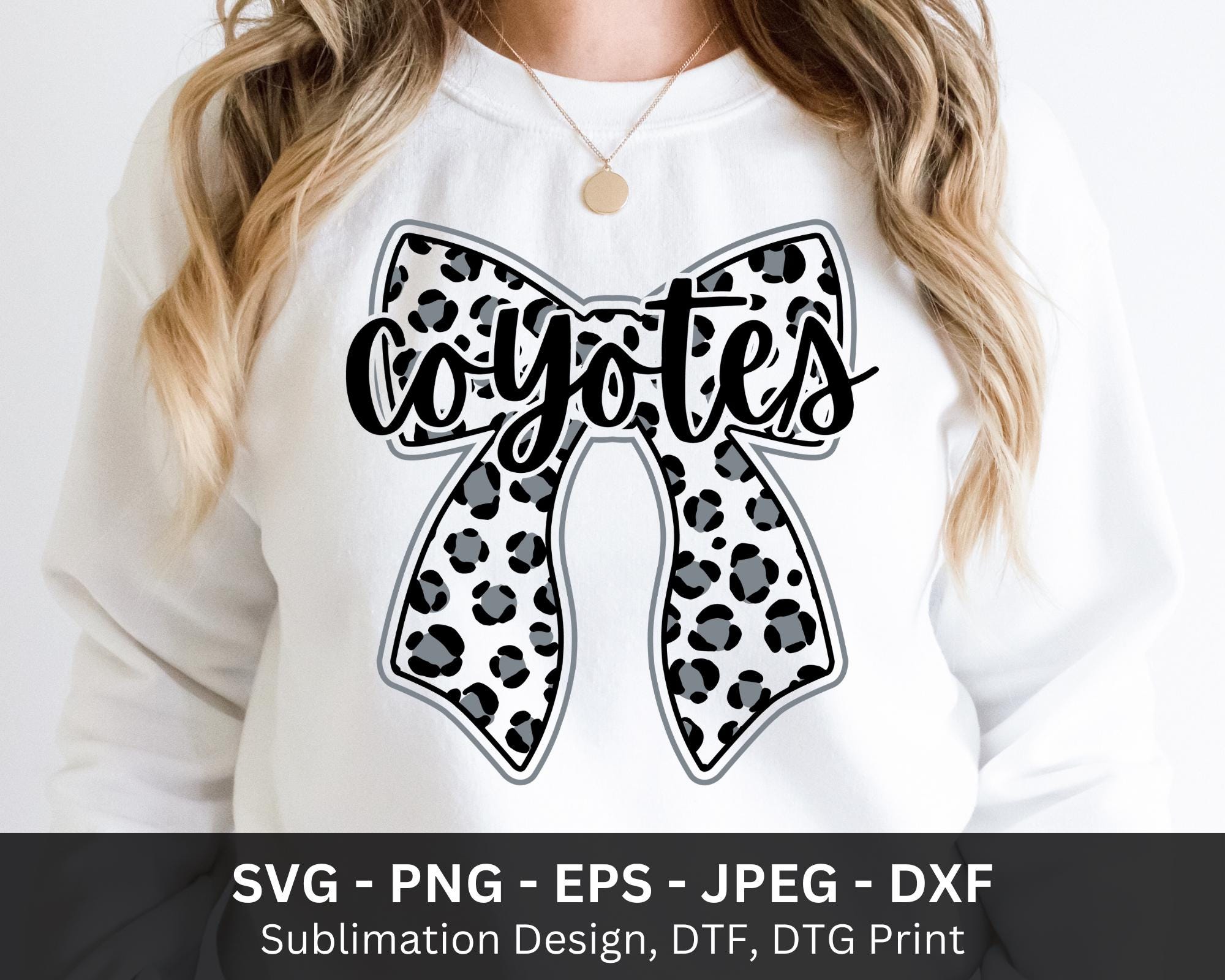 Coyotes Bow Png, Coyotes Mascot Svg, Leopard Bow Png, Sublimation Png T ...