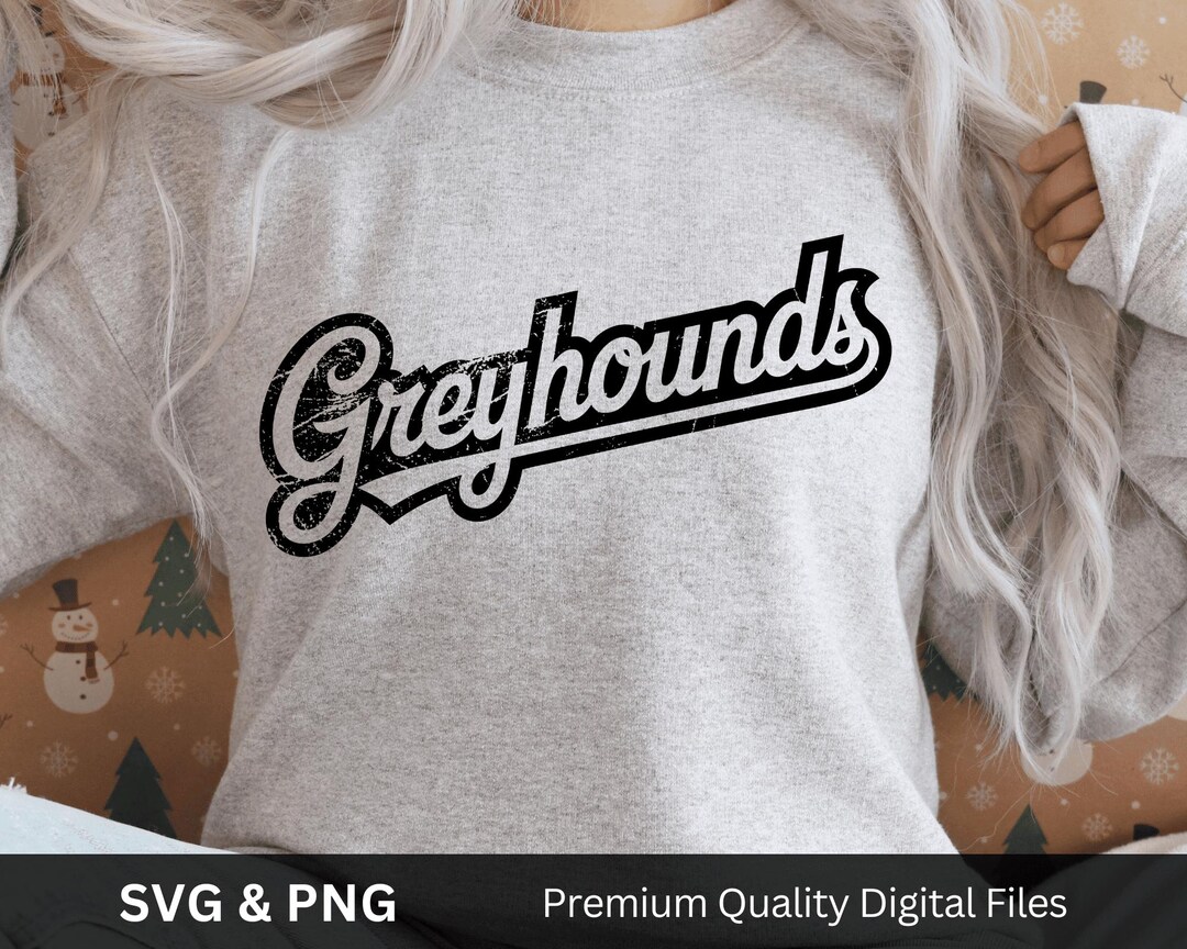 Retro Greyhounds Png in Script Font, Greyhounds Football Logo, Grunge ...