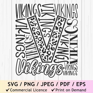 Vikings Svg Sports, Vikings Png Files, Team Spirit Mascot, Vikings Svg ...