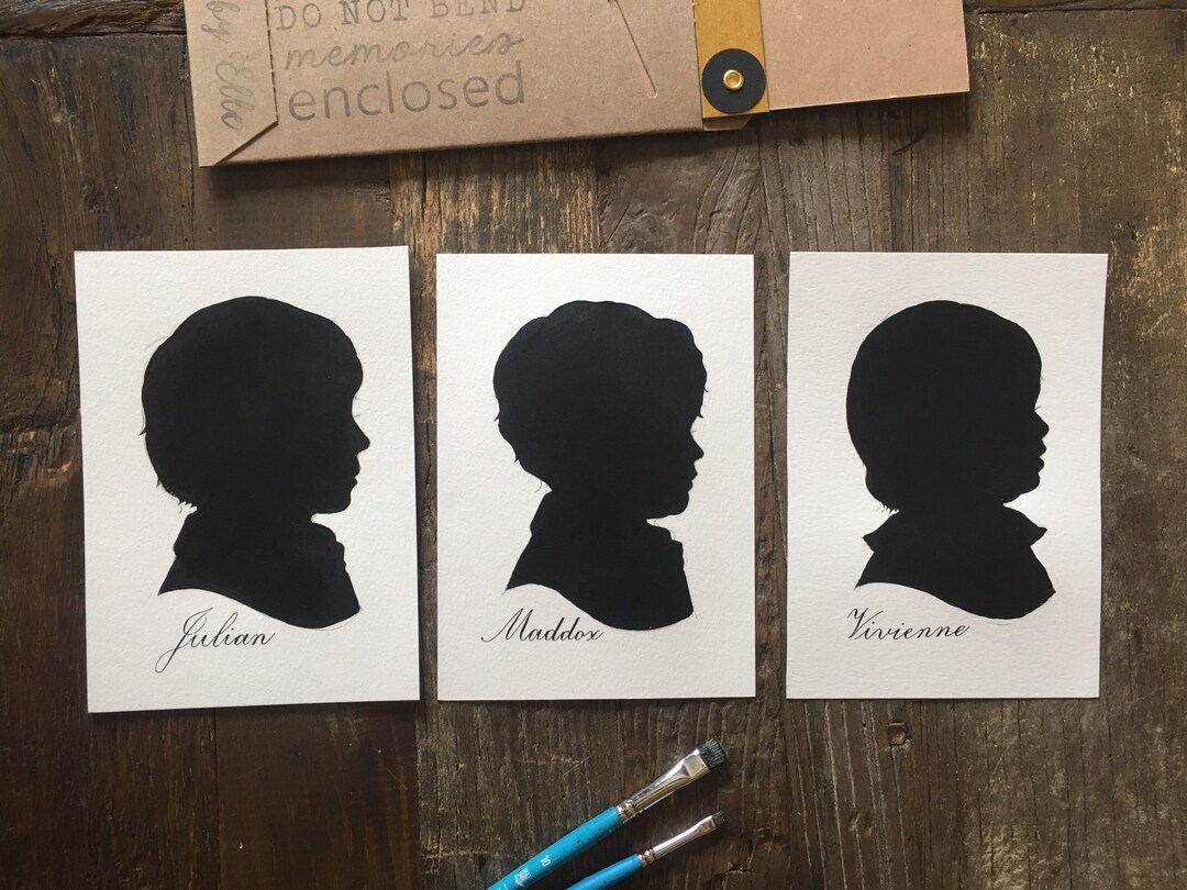 Custom Hand Painted Silhouette Portrait by Scissornoir - Silhouette ...