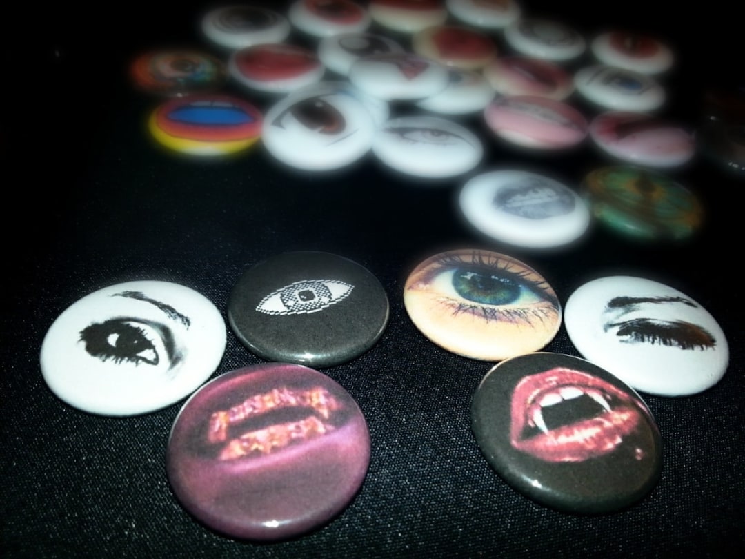 30 One-inch Eyes and Mouth Button Pins - Etsy