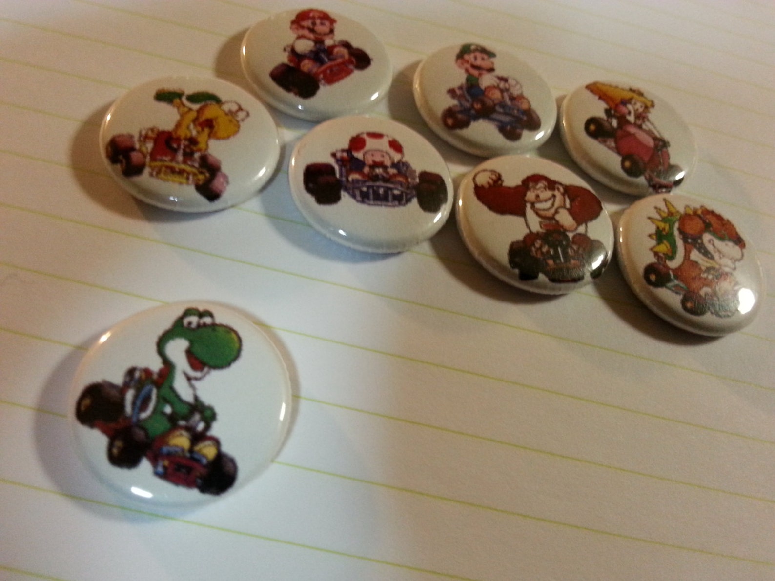 8 One Inch Mario Kart Buttonpins - Etsy