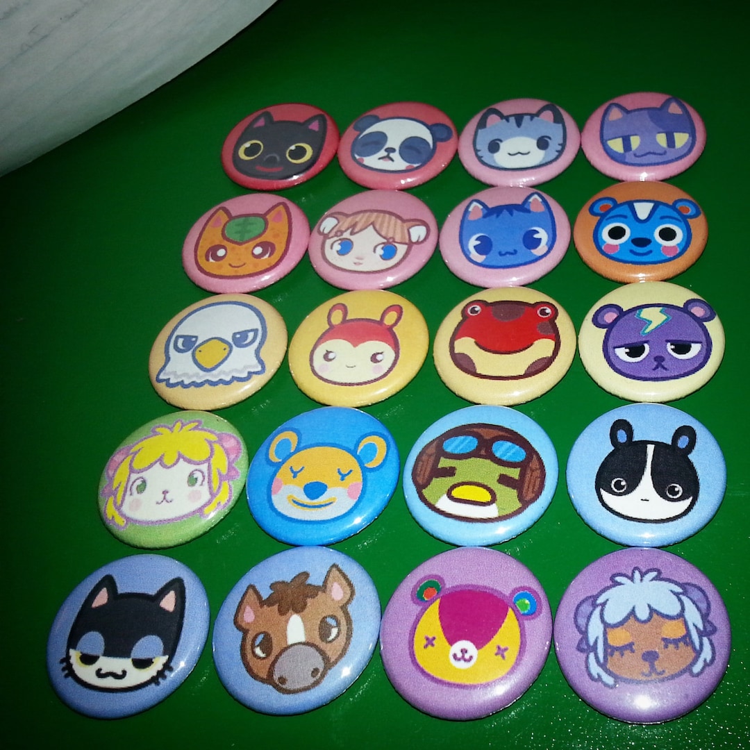 20 One Inch Animal Crossing Buttonpins - Etsy