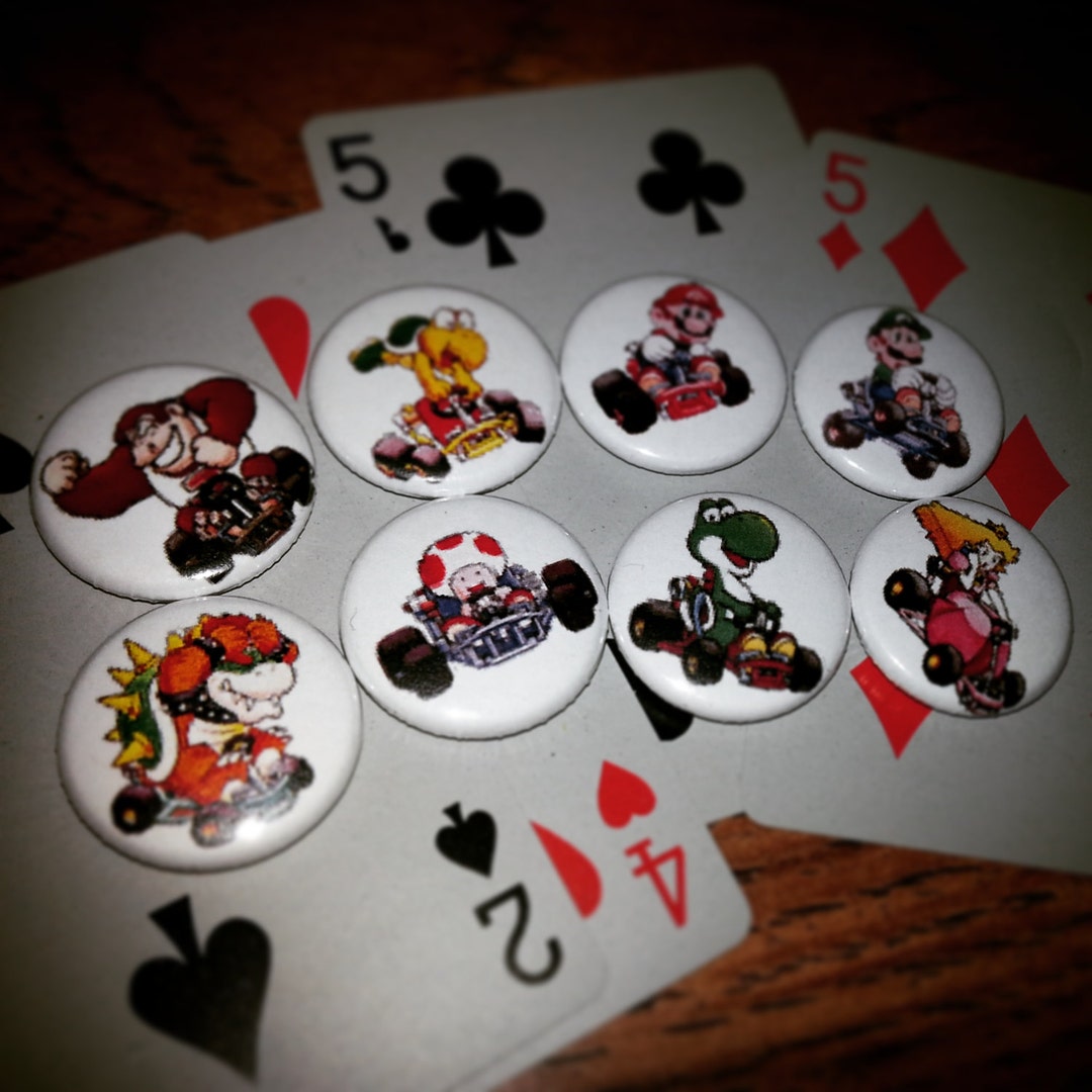 8 One Inch Mario Kart Buttonpins - Etsy