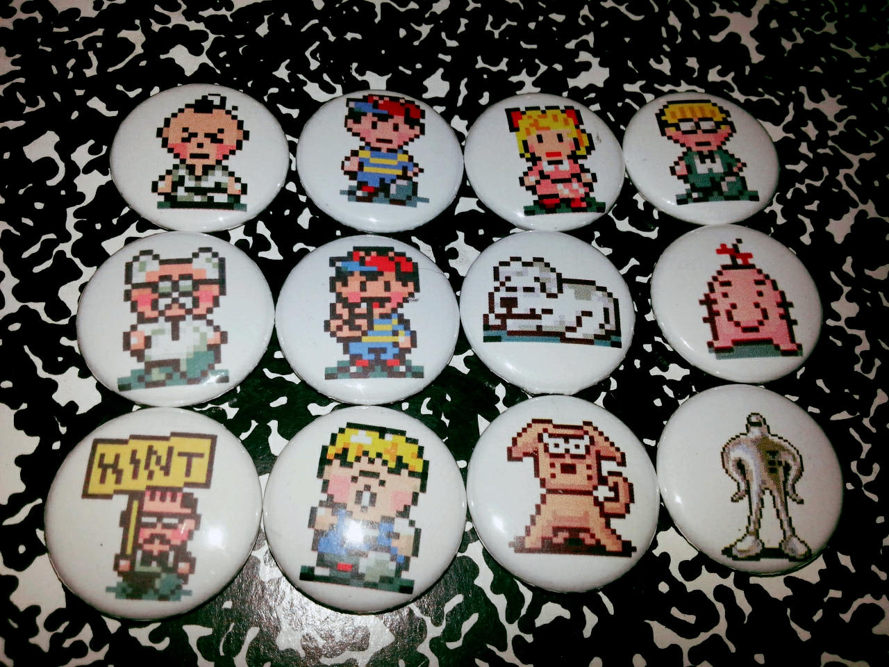 12 One-inch Earthbound Buttons Pins - Etsy