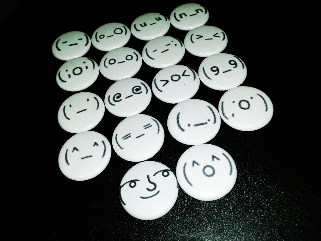 18 One-inch Japanese Emoji Button Pins - Etsy