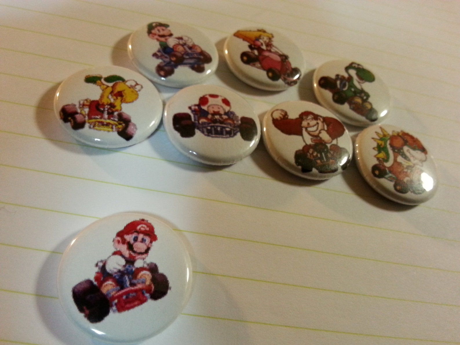 8 One Inch Mario Kart Buttonpins | Etsy