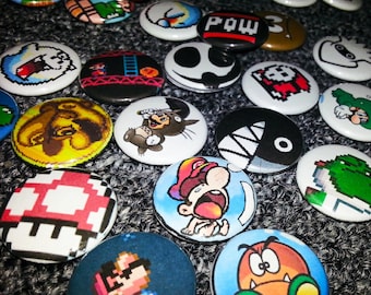 8 One Inch Mario Kart Buttonpins - Etsy