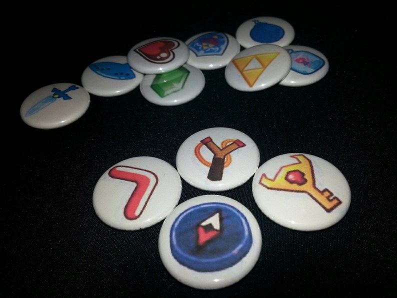 12 One-inch Legend of Zelda Item Buttons - Etsy