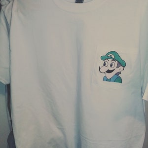 Awkward Luigi Weegee Pocket T Shirt - Etsy