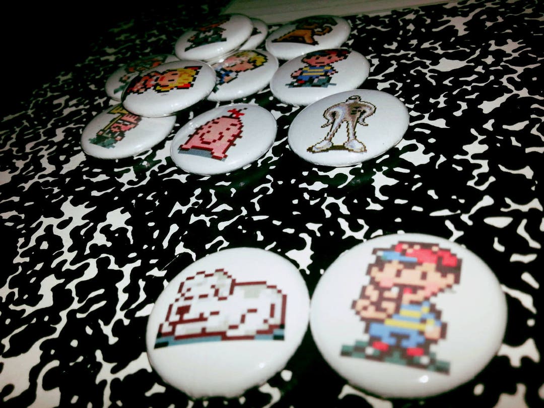 12 One-inch Earthbound Buttons Pins - Etsy