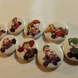 8 One Inch Mario Kart Buttonpins - Etsy