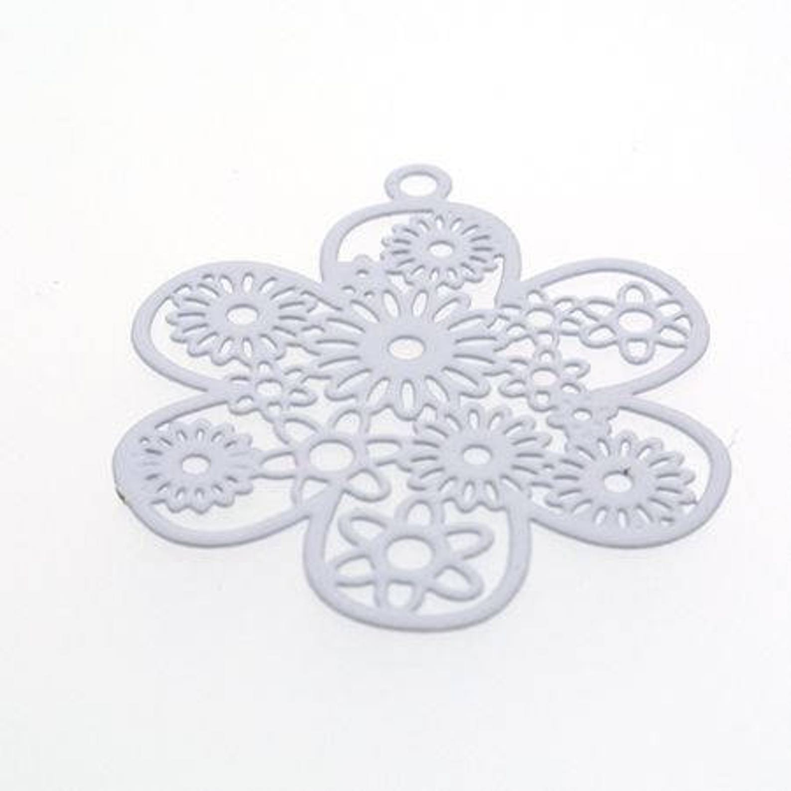 5 X Light Grey Metal Watermark Flower Shape - Etsy