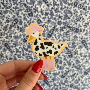 Pink Cowgirl Duck Sticker - Etsy