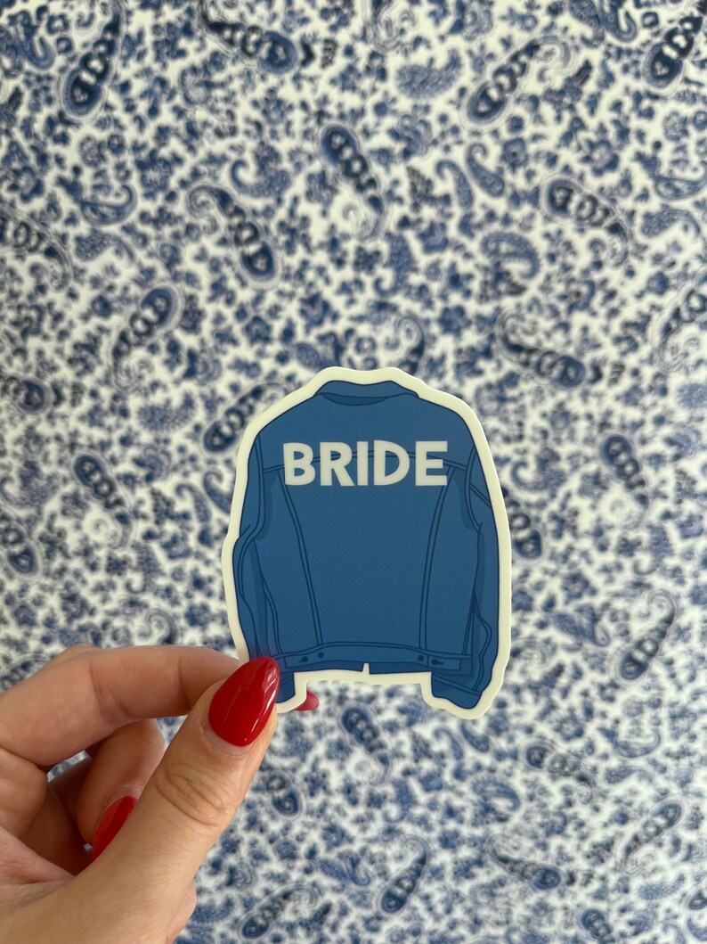 Bride Denim Jacket Vinyl Sticker - Etsy
